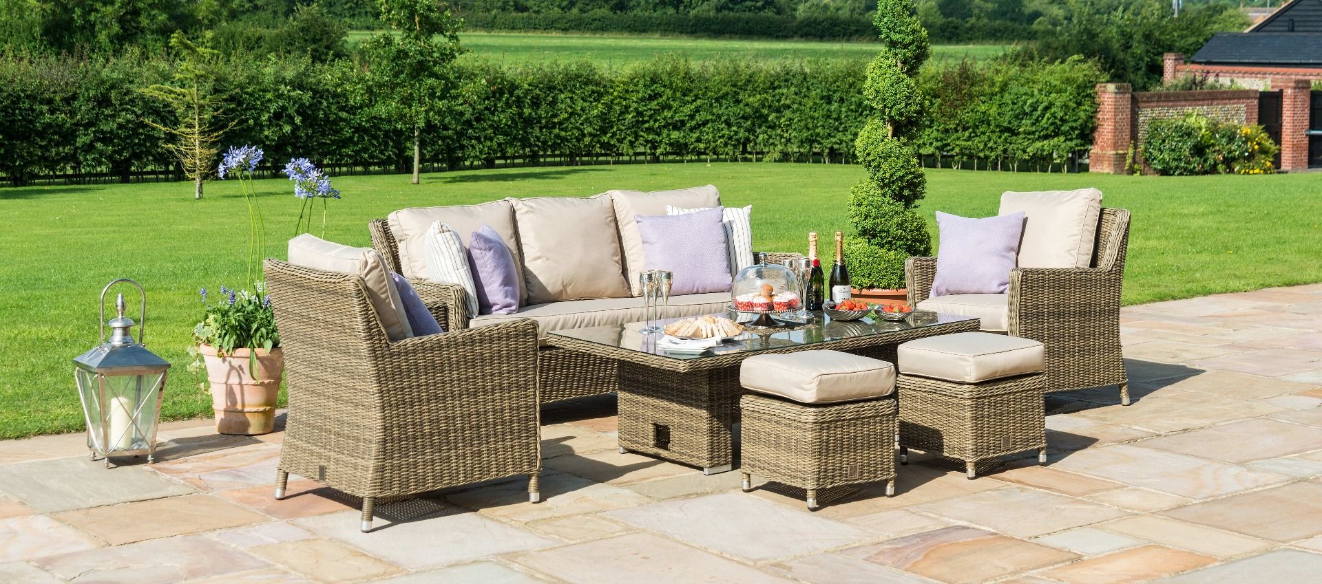 Winchester Sofa Dining Set with Rising Table & Ice Bucket - Sussex ...