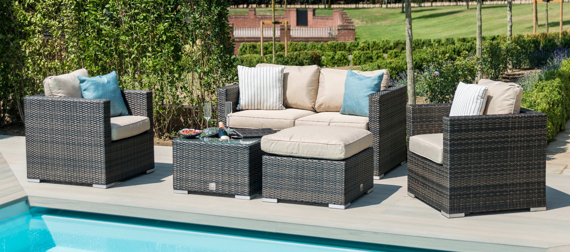 Georgia 2 Seater Sofa Set with Ice Bucket Coffee Table - Sussex Grange ...